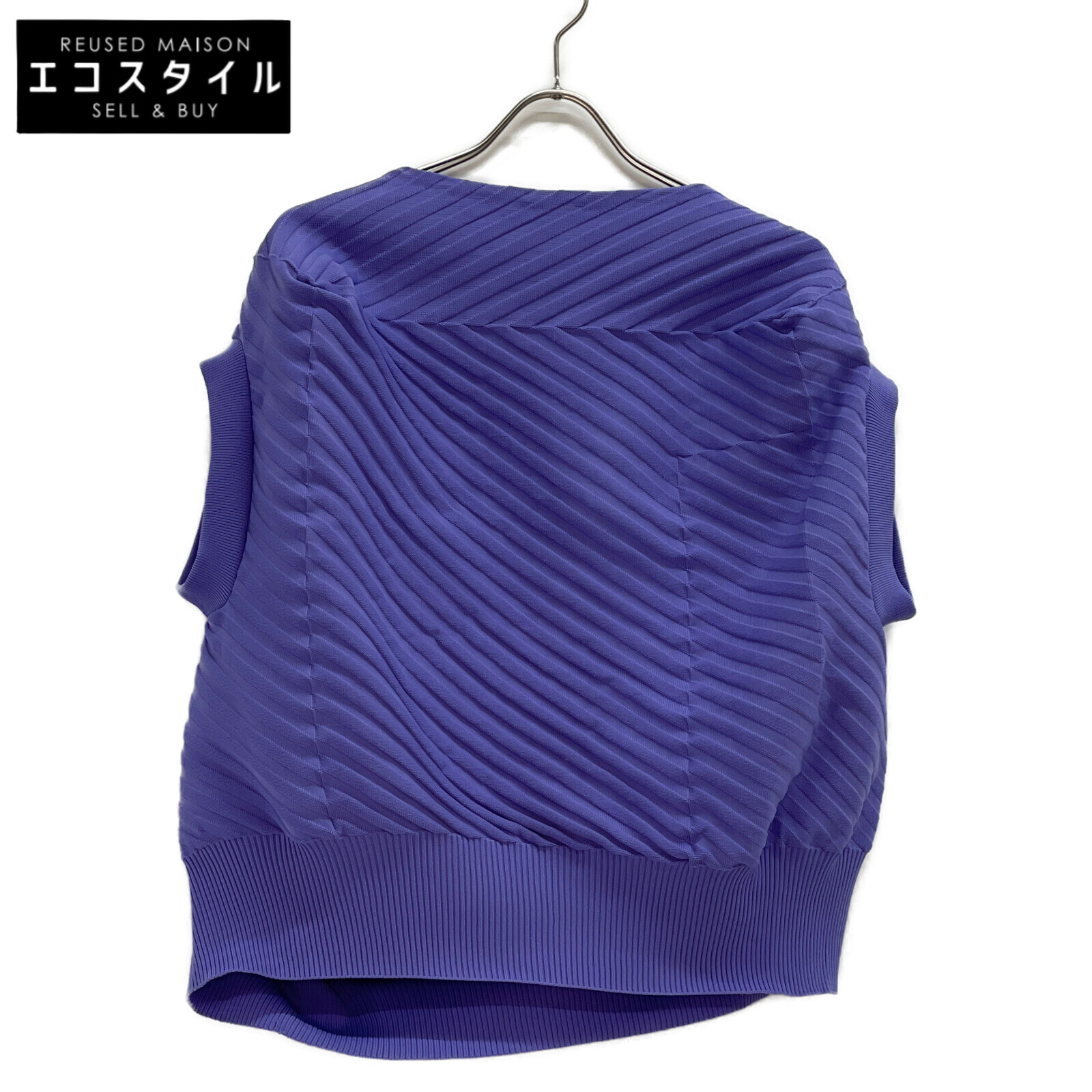 【楽天市場】ISSEY MIYAKE イッセイミヤケ 23SS IM31KN784 パープル BOX KNIT TOP ノースリーブニットプルオーバー トップス 2 パープル レディース ...