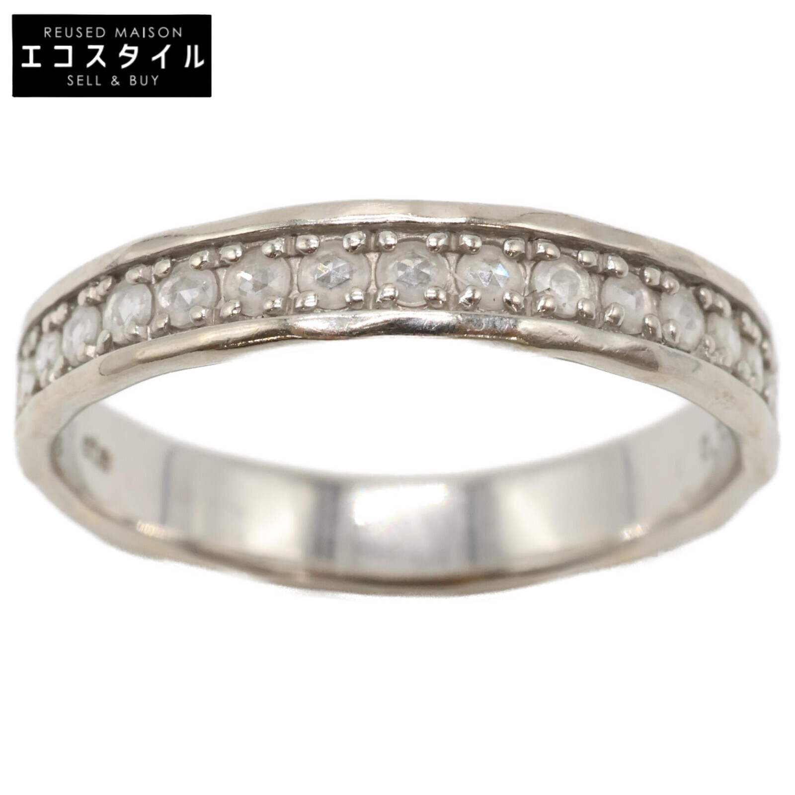 【楽天市場】ete エテ 【美品】Pt900 0.15 ダイヤモンド ハーフエタニティ ハンマリング リング・指輪 プラチナ レディース 【中古】：ブランドリサイクル エコスタイル