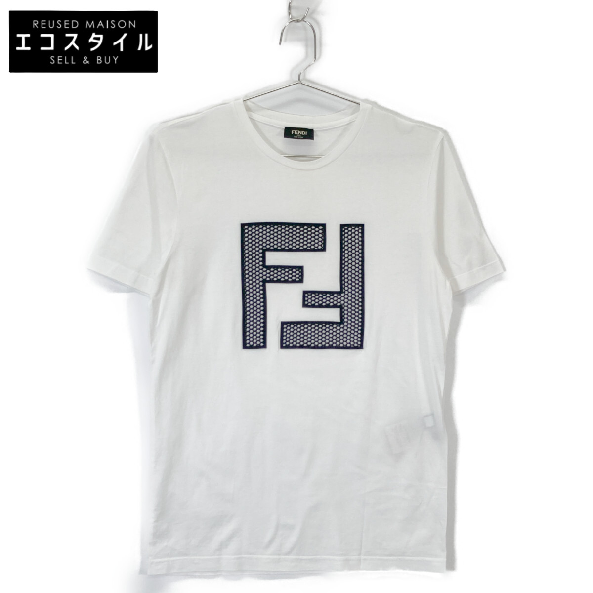 【楽天市場】FENDI フェンディ FAF532 A78M Fメッシュロゴ Tシャツ トップス XS ホワイト レディース 【中古】：ブランドリサイクル エコスタイル