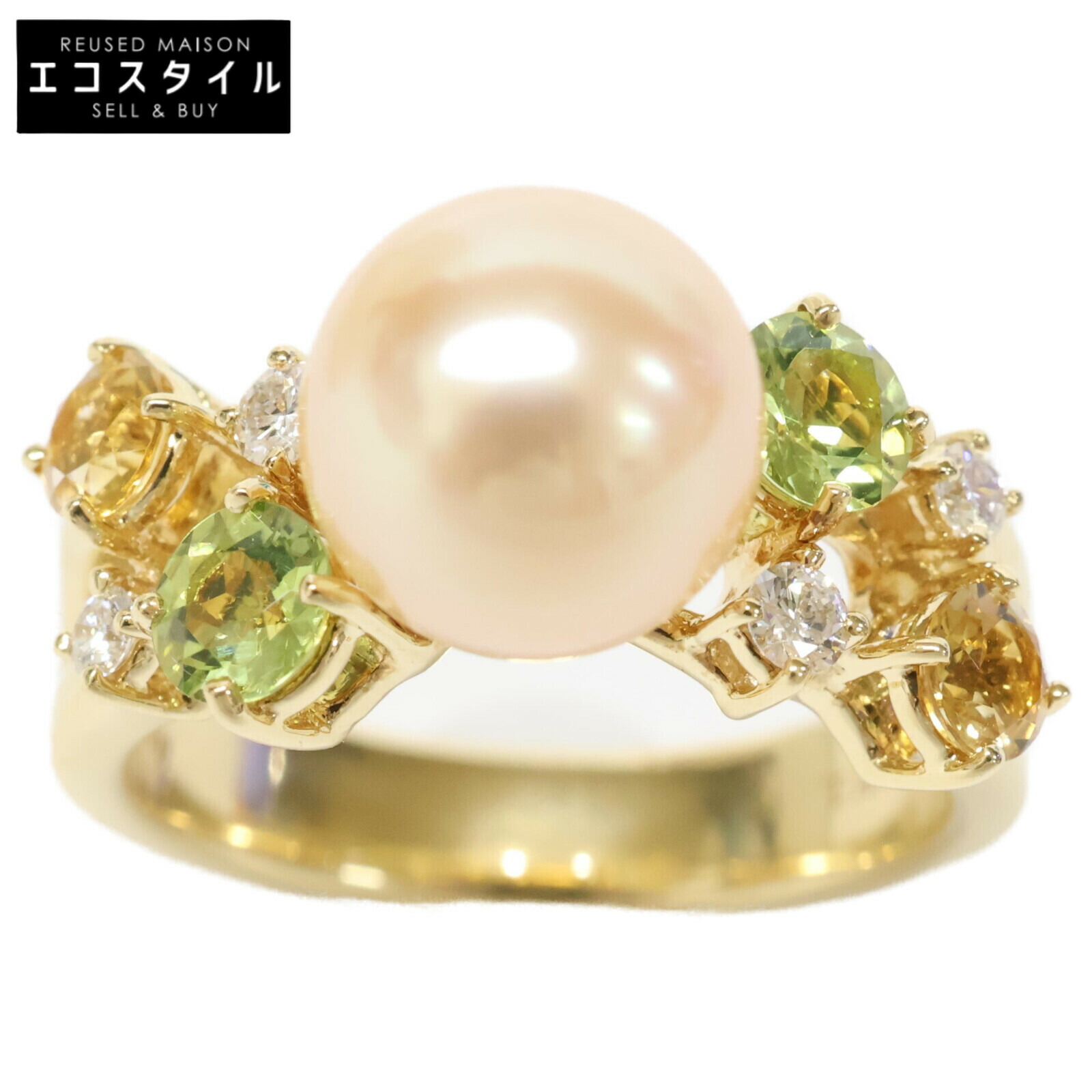 【楽天市場】TASAKI タサキ 新品同様 K18 8mmパール D0.11ct デザイン リング・指輪 イエローゴールド レディース 【中古】：ブランドリサイクル エコスタイル