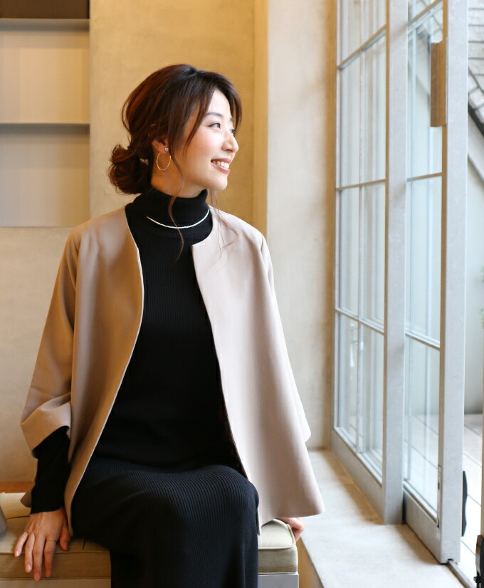 【楽天市場】ジャケット レディース 春 冬 秋 50代 フォーマル 40代 オフィス 春夏 ノーカラー ジャケット ライトアウター 卒業式 ...