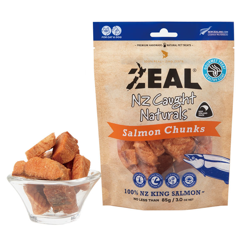【楽天市場】ZEAL フリーズドライ ナチュラルペットトリーツ NZコート キングサーモン 85g無添加 素材そのまま 犬 猫 おやつ ...