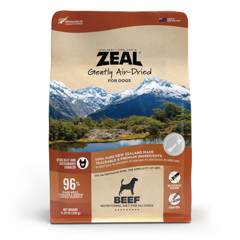 【楽天市場】ZEAL プレミアム グレインフリー エアドライフード 犬用 ビーフ 320g低温乾燥 穀物不使用 全年齢 天然素材 牛肉 ビーフ ...