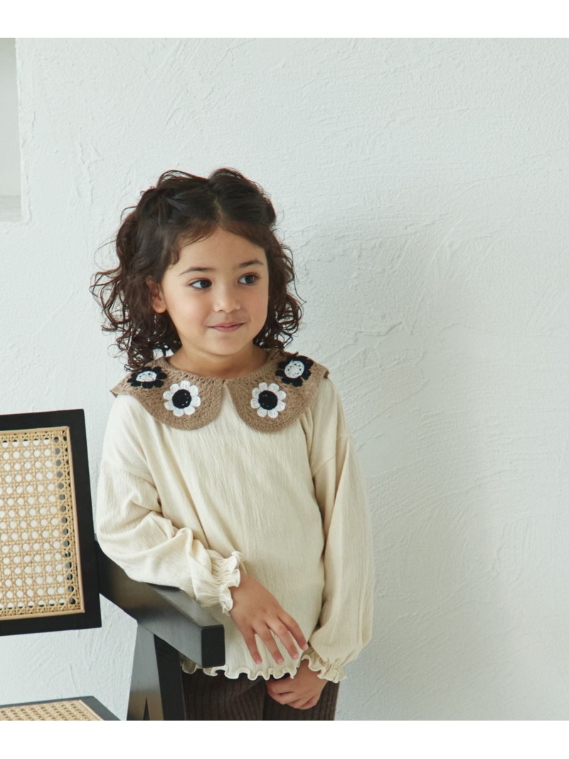 【楽天市場】【SALE／20%OFF】pairmanon 【リンクコーデ】楊柳天竺 かぎ編み襟付き トップス ペアマノン トップス カットソー・Tシャツ ベージュ ホワイト ブラック【RBA ...