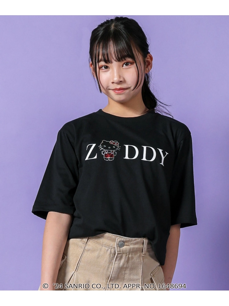 【楽天市場】【SALE／50%OFF】ZIDDY 【 ニコ☆プチ 掲載 】【ハローキティ*ZIDDY】ラインストーンロゴTシャツ(130 ...