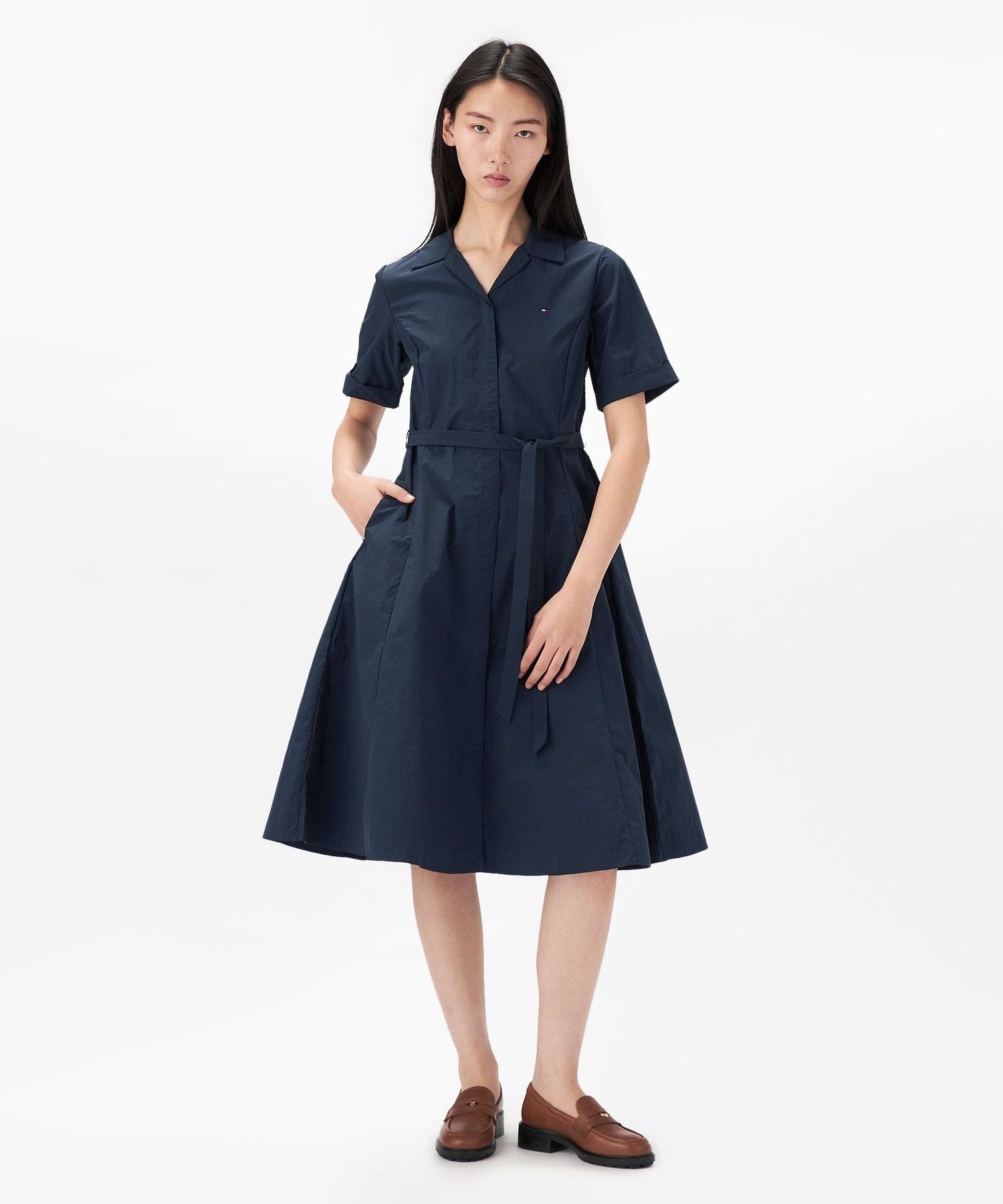 楽天市場】【SALE／52%OFF】リヨセルオープンネックミディワンピース