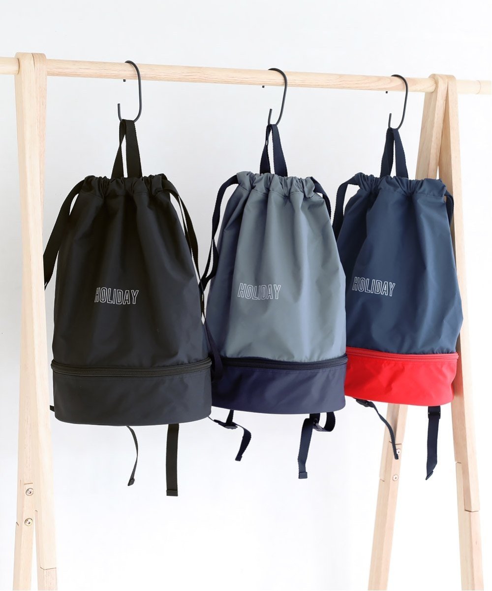 devirock プールバッグ ナップサック デビロック 子供服 キッズ デビロック 水着・スイムグッズ その他の水着・スイムグッズ パープル グレー ブラック イエロー ネイビー カーキ