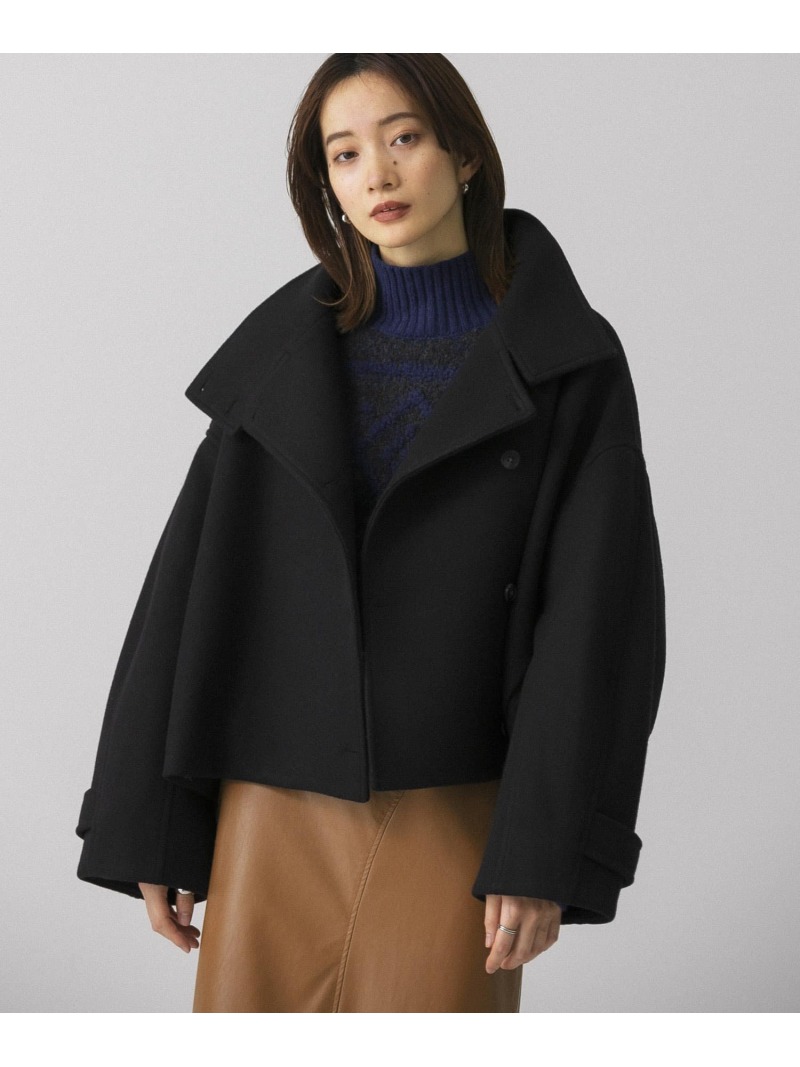 【SALE／30%OFF】KBF BACKベルトスタンドカラーコート ケービーエフ コート/ジャケット コート/ジャケットその他 ベージュ ブラック【送料無料】