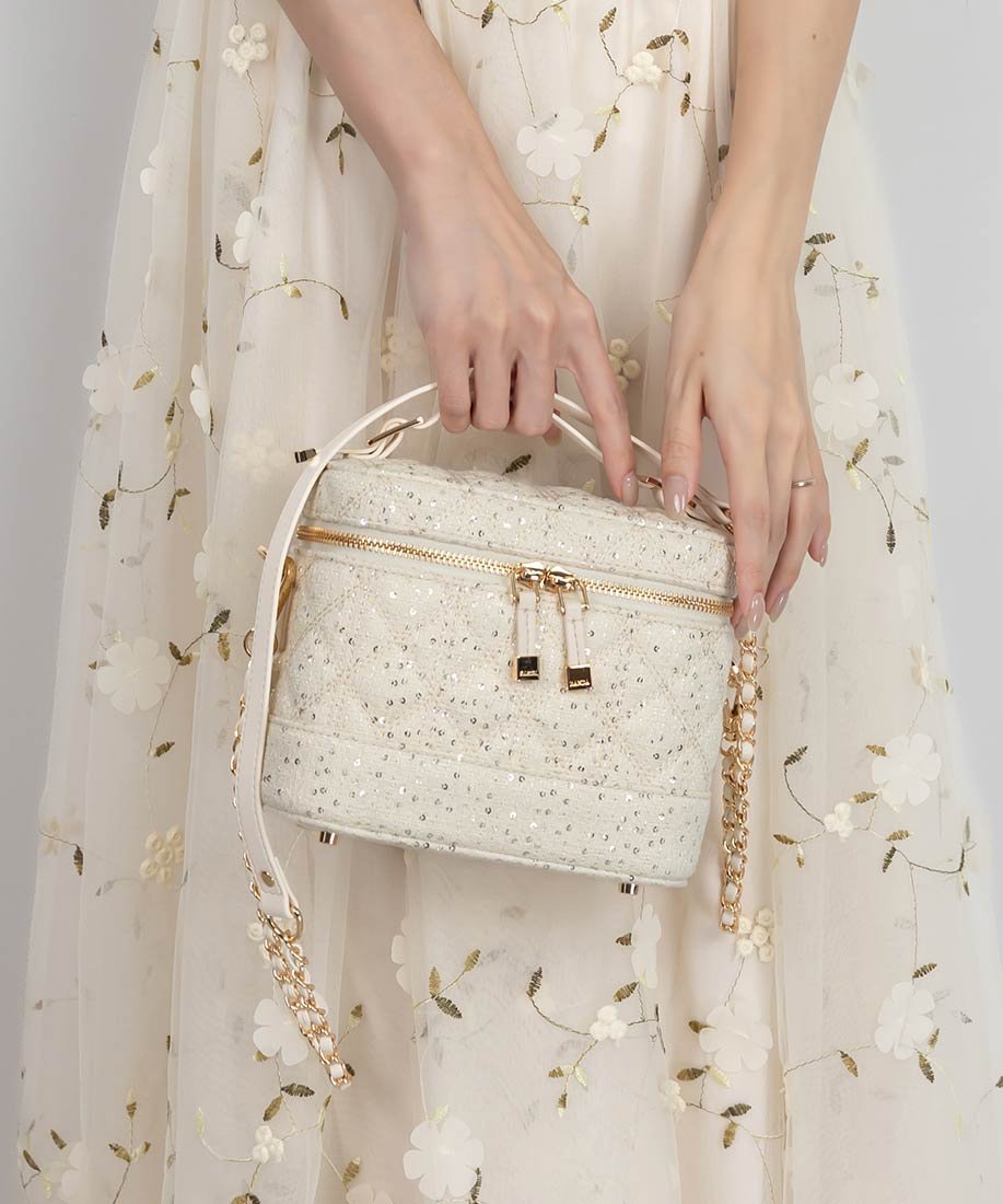 RANDA キルティング2WAYバニティバッグ ランダ バッグ ハンドバッグ グレー ホワイト ブラウン ブラック ベージュ【送料無料】