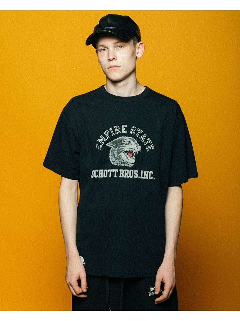 【楽天市場】Schott T-SHIRT COLOR FLOCKY BLACK PANTHER/カラーフロッキー ブラックパンサーTシャツ ショット トップス カットソー・Tシャツ ホワイト ...