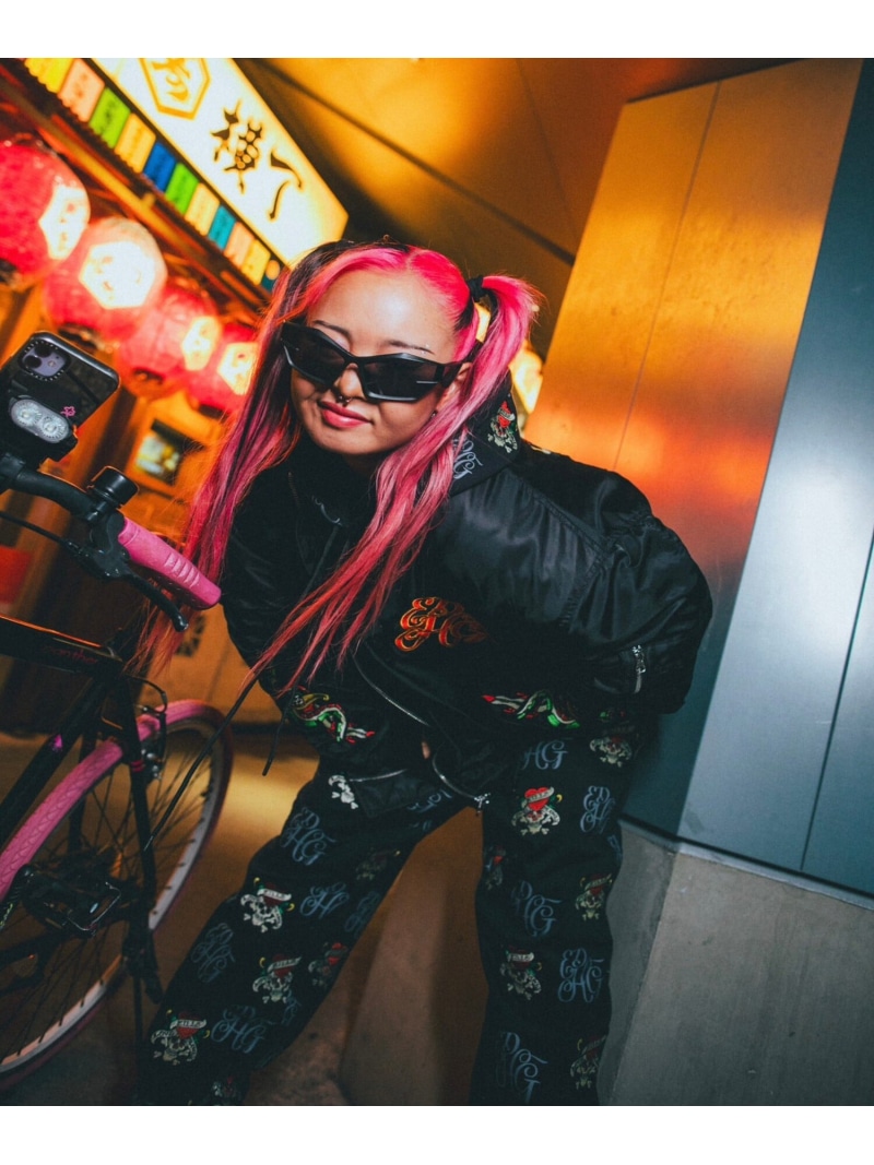 【楽天市場】GALFY 【GALFY】GALFYxEd HardyコラボMA-1 エドハーディ オーバーサイズ ビッグシルエット ネバーマインドザエックスユー／チカシツプラス ジャケット ...