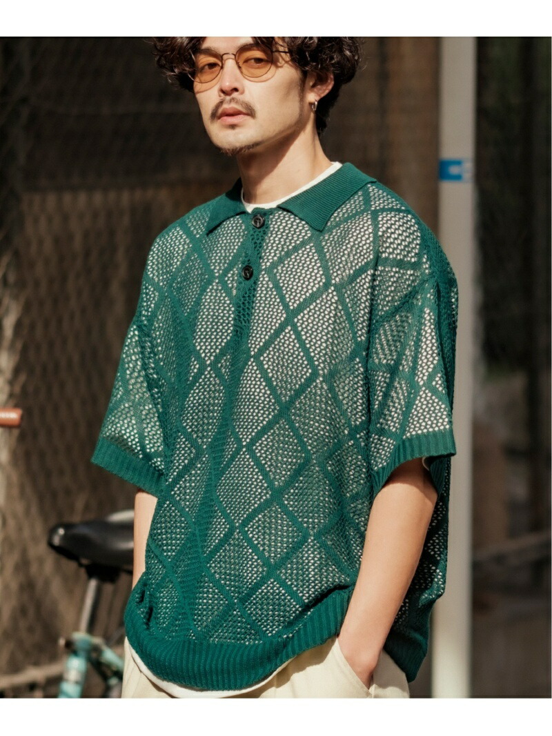 【楽天市場】【SALE／50%OFF】NULL 【NULL】レース編みポロシャツ インプローブス トップス ポロシャツ グリーン ベージュ ...