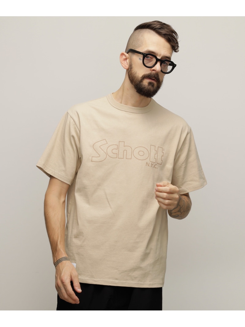 【楽天市場】Schott T-SHIRT "BASIC LOGO"/Tシャツ "ベーシックロゴ ショット トップス カットソー・Tシャツ ベージュ ブラック グレー ネイビー ブラウン ...