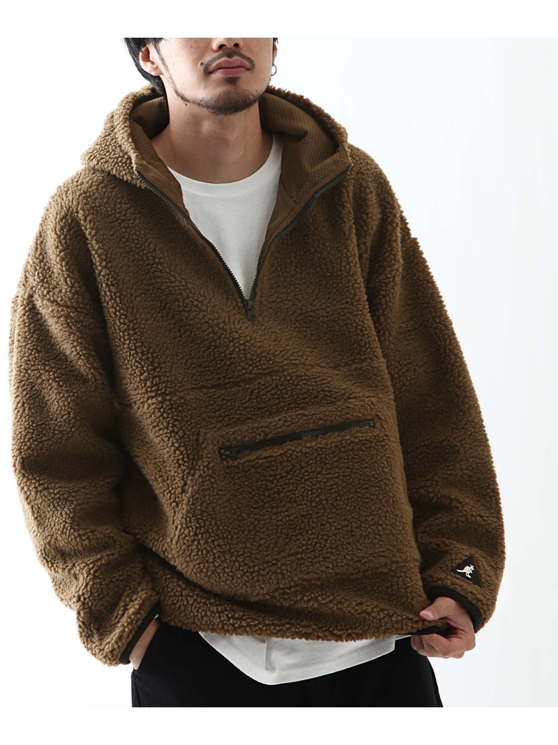 【楽天市場】ZIP FIVE ZIP FIVE*KANGOL シープボアアノラック ジップファイブ ジャケット・アウター ブルゾン・ジャンパー ブラウン ベージュ ホワイト ブラック ブルー ...