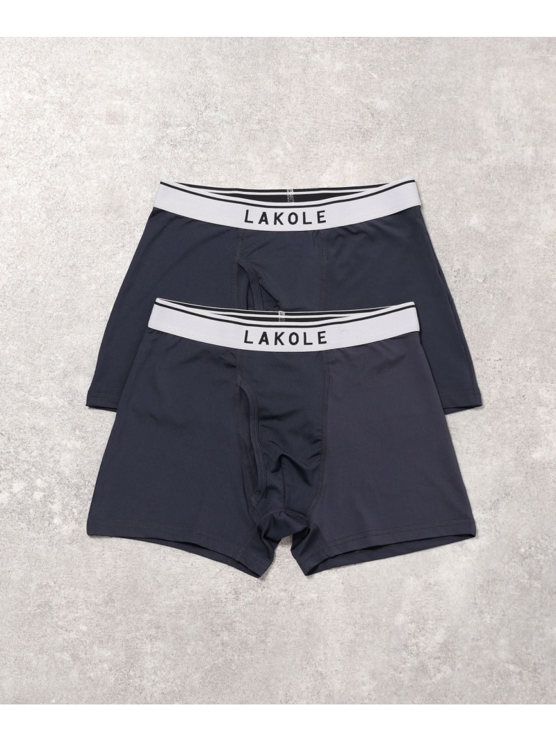 【楽天市場】LAKOLE 【2枚セット】無地ロゴボクサーパンツ ラコレ インナー・ルームウェア ボクサーパンツ・トランクス パープル ブルー ブラック グレー：Rakuten Fashion Men