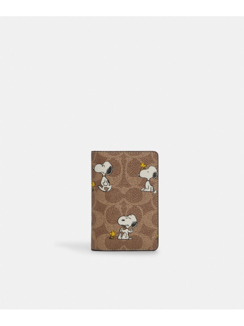 【楽天市場】COACH OUTLET 【COACH X PEANUTS】ID カード ウォレット・シグネチャー キャンバス・スヌーピー ...