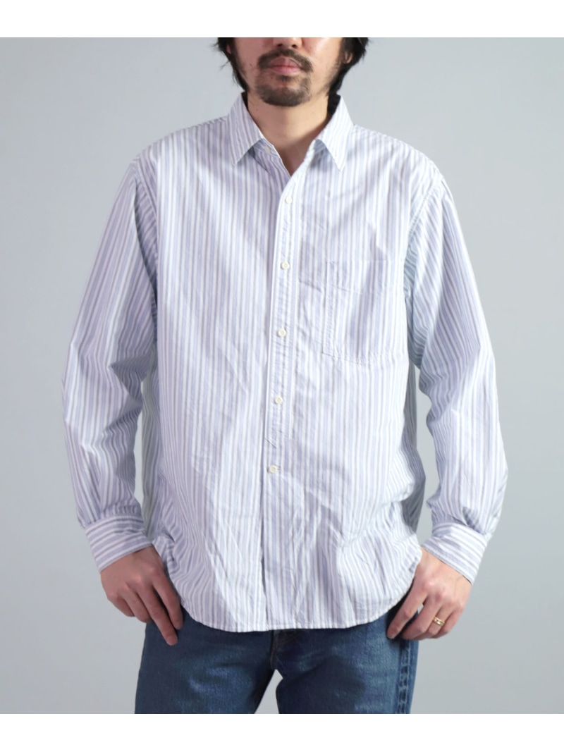 【楽天市場】OMNIGOD タイプライターストライプ アンティークハーフプラケットシャツ ドミンゴ トップス シャツ・ブラウス ブルー【送料 ...