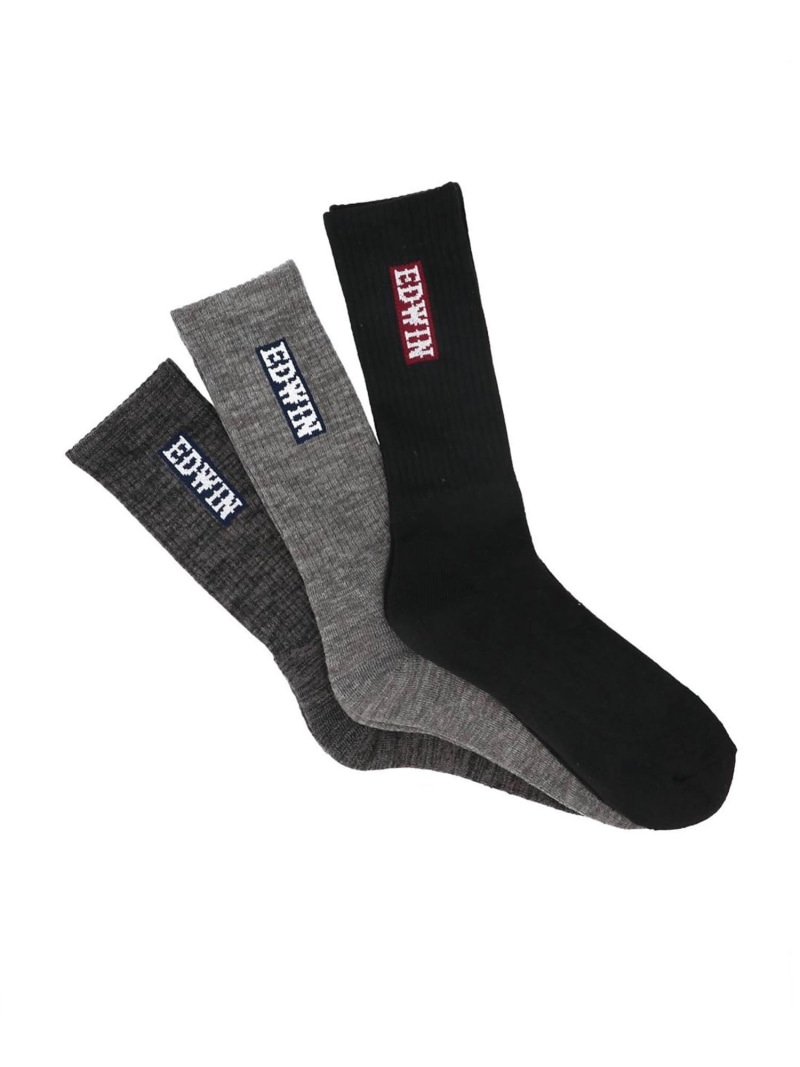 【楽天市場】EDWIN EDWIN/(M)BODYFIRE クルー ソックス 靴下 3P 3足組 ジーンズメイト 靴下・レッグウェア 靴下 ブラック：Rakuten Fashion Men