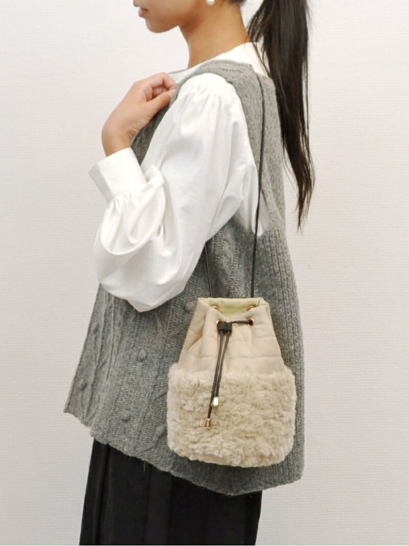 【楽天市場】【SALE／60%OFF】cache cache (L)カシュカシュ cachecache / エコファー切り替えコンビドロストバッグ アンビリオン バッグ ショルダーバッグ ...