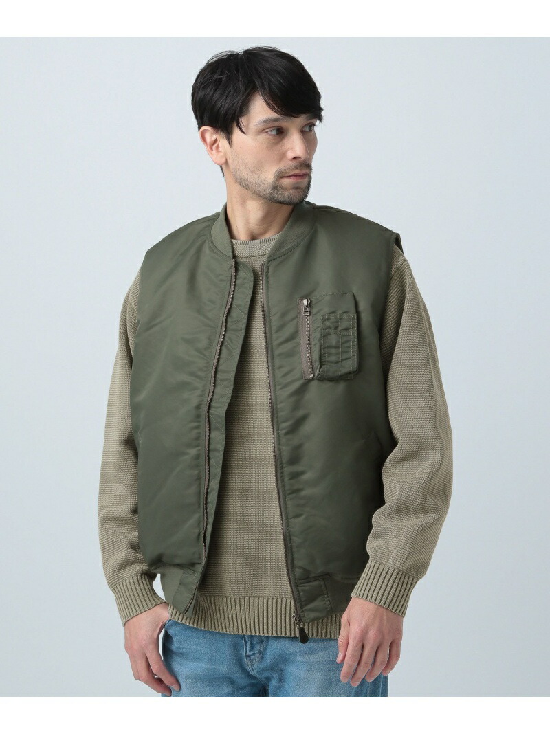 【楽天市場】【SALE／50%OFF】BAYFLOW (M)MA-1ナカワタベスト ベイフロー ジャケット・アウター MA-1 グリーン ブラック【RBA_E】【送料無料】：Rakuten ...