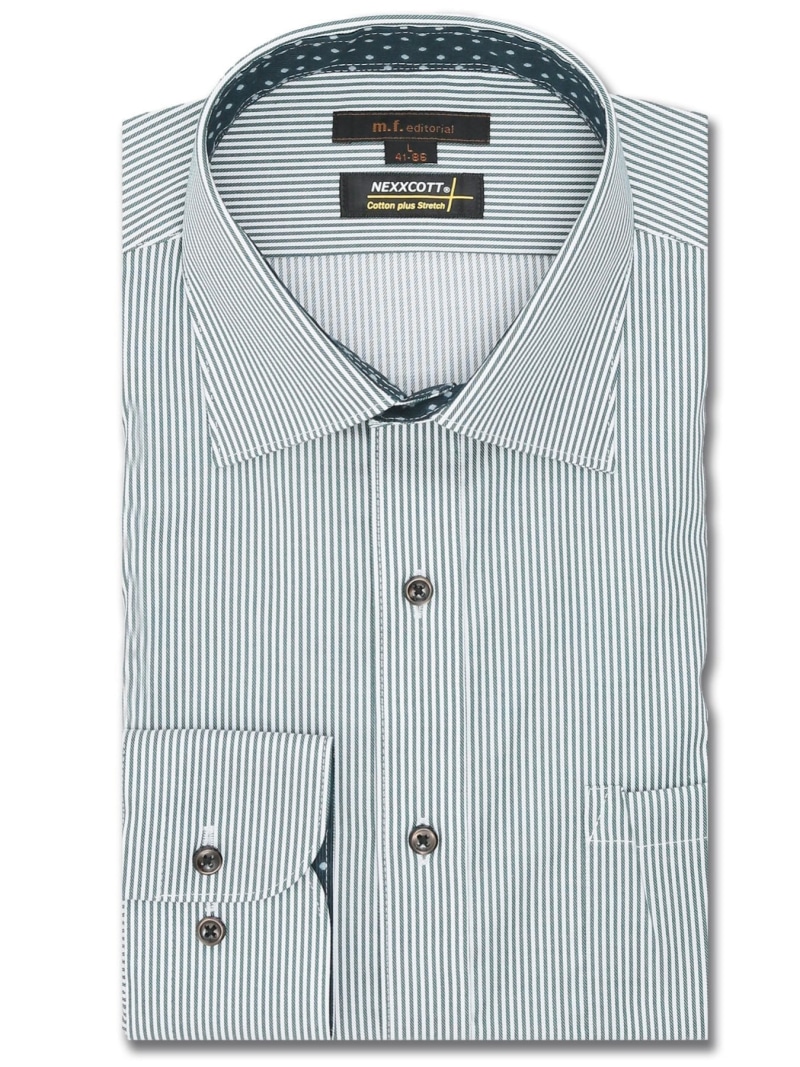 【楽天市場】m.f.editorial ネクスコットプラス スタンダードフィット ワイドカラー 長袖 ワイシャツ シャツ ビジネスシャツ y ...