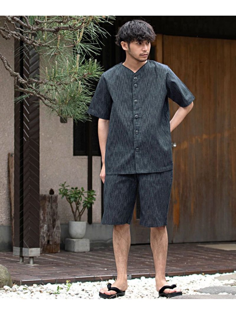 【楽天市場】Dita Dita オーガニック甚平ボタンタイプ(メンズ) 夏 祭り シルバーバレット 着物・浴衣・和装小物 浴衣【送料無料 ...