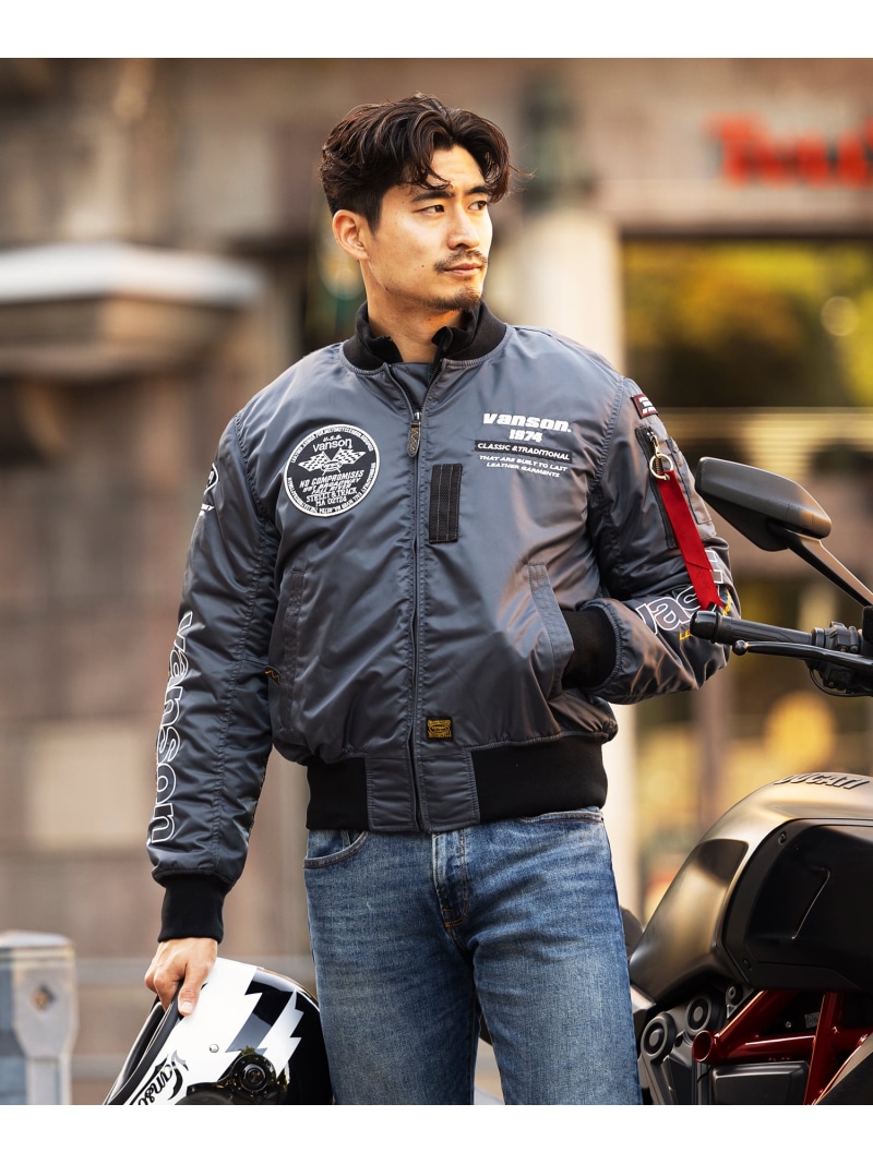 【楽天市場】【SALE／20%OFF】Vanson Leathers MA-1 JACKET バンソンレザーズ ジャケット・アウター MA-1 ブラック【RBA_E】【送料無料 ...