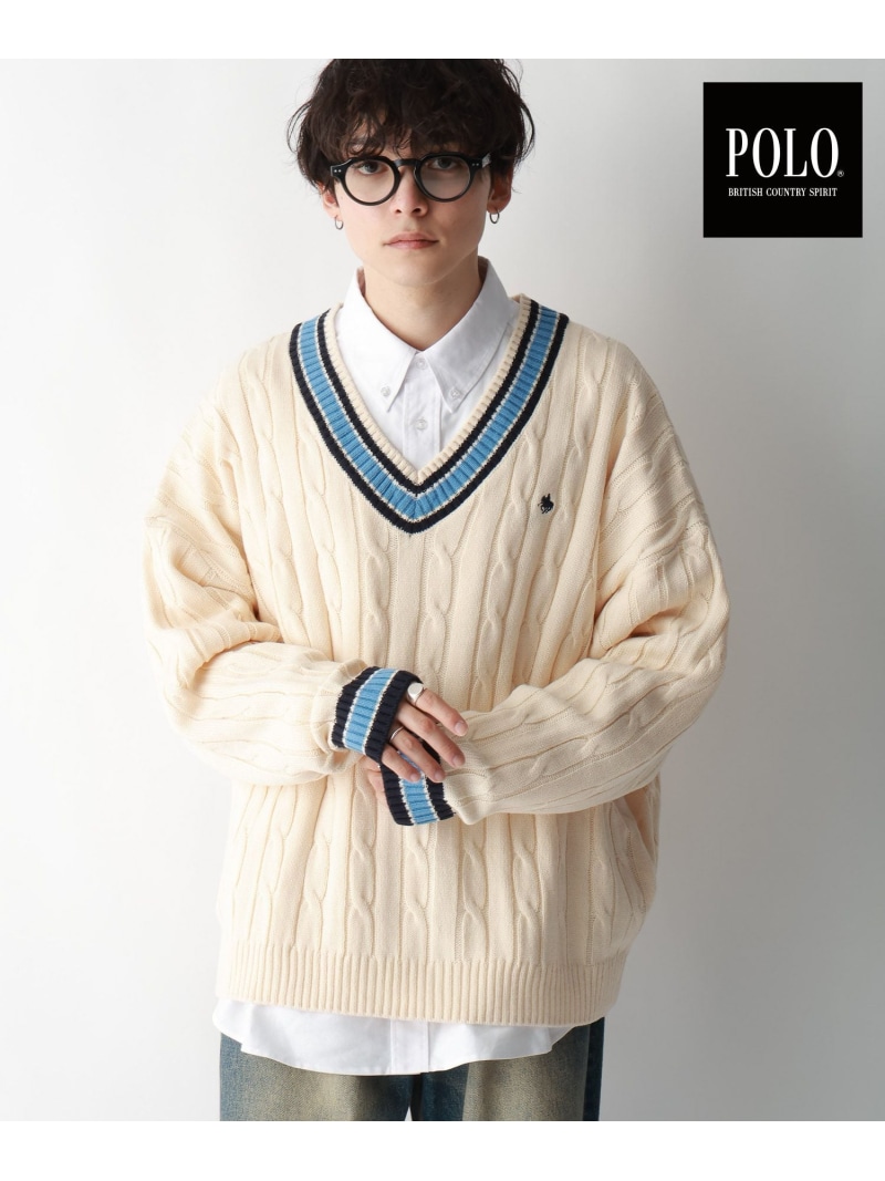【楽天市場】RAGEBLUE 【POLO BCS/ポロ・ビーシーエス】ワンポイント刺繍/チルデンVネックニット レイジブルー トップス ニット ホワイト ネイビー【送料無料】：Rakuten ...