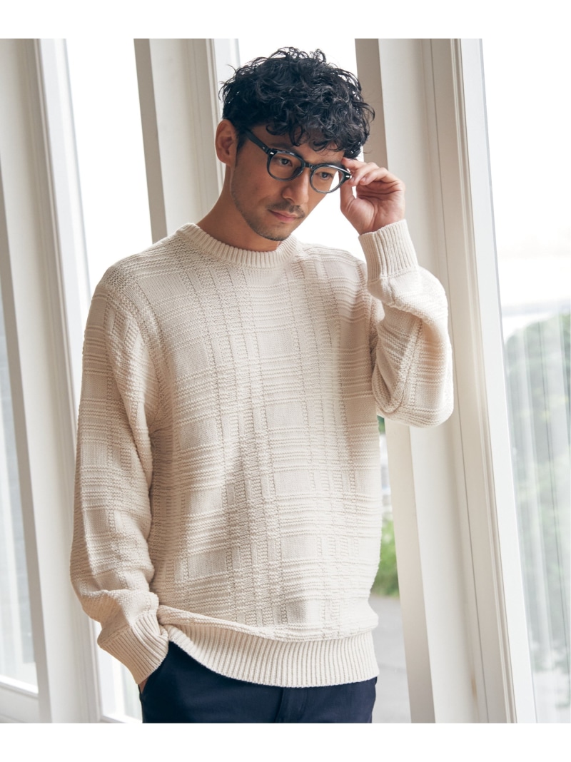 【楽天市場】【SALE／40%OFF】ikka ジャカードチェックニット イッカ トップス その他のトップス ホワイト ネイビー グリーン【RBA_E】：Rakuten Fashion Men