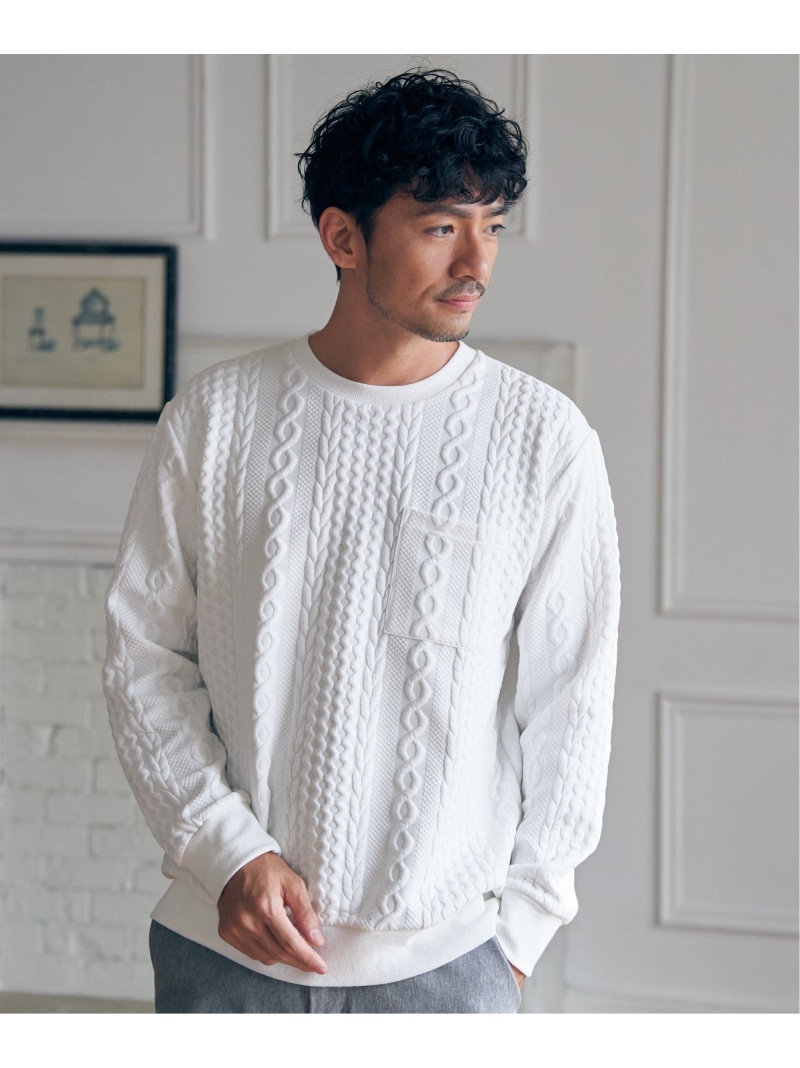 【楽天市場】ikka フクレジャカードクルーネックプルオーバー イッカ トップス スウェット・トレーナー ホワイト ベージュ ネイビー ブルー【送料無料】：Rakuten Fashion Men