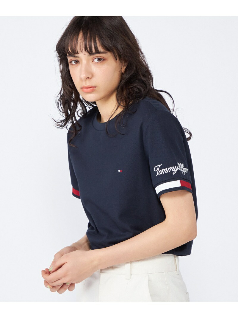 【楽天市場】【SALE／50%OFF】TOMMY HILFIGER (M)TOMMY HILFIGER(トミーヒルフィガー) ピケフラッグカフTシャツ トミーヒルフィガー トップス カットソー ...