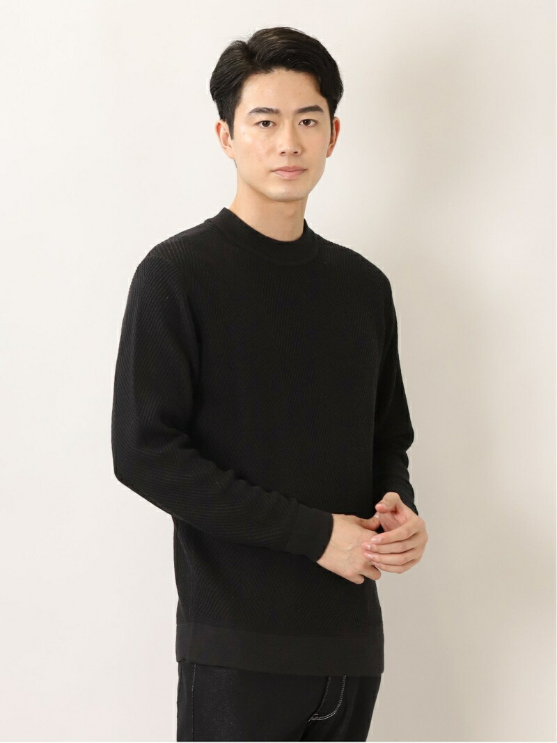 【楽天市場】【SALE／50%OFF】TAKA-Q ビッグヘリンボン モックネックニット タカキュー トップス ニット ブラック グレー ...