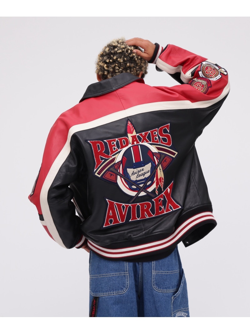 【楽天市場】AVIREX VARSITY JACKET RED AXES / バーシティジャケット レッドアクシズ / AVIREX / ア ...