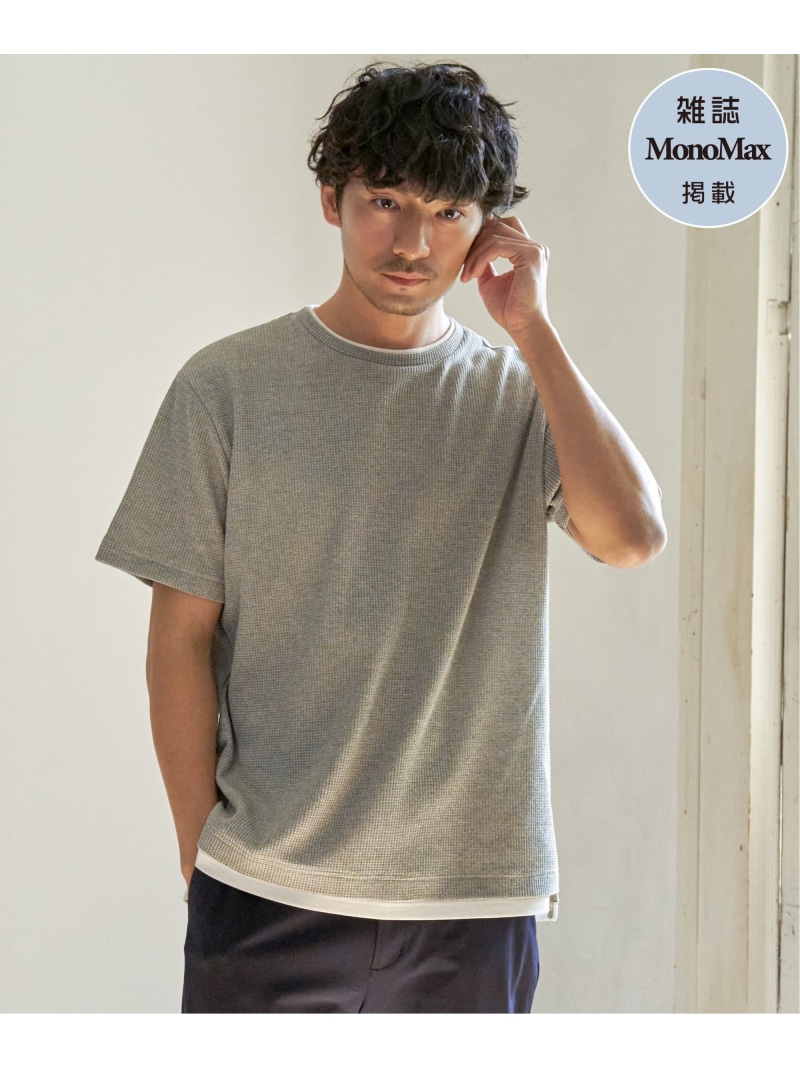 【楽天市場】ikka メランジワッフルフェイクTシャツ イッカ トップス カットソー・Tシャツ ブルー ピンク グリーン ブラック グレー：Rakuten Fashion Men