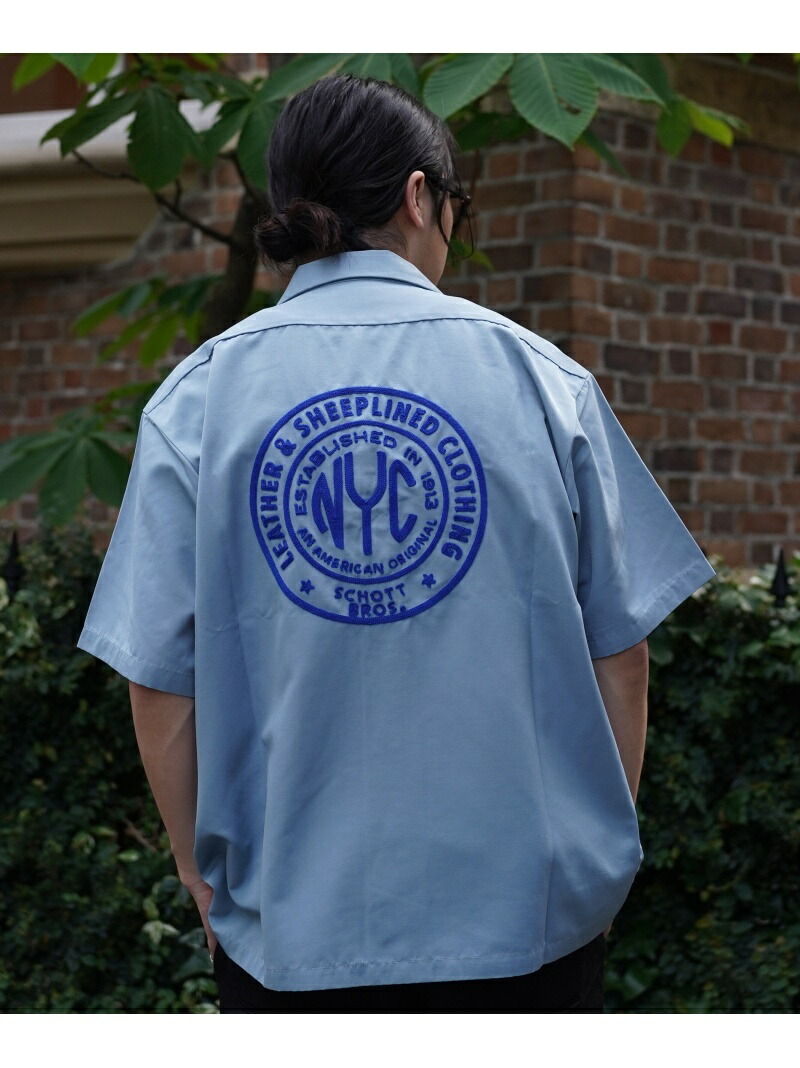 【楽天市場】【SALE／30%OFF】Schott NYC EMB. TC SHIRT "STAMP" /刺繍 シャツ NYC"STAMP ...