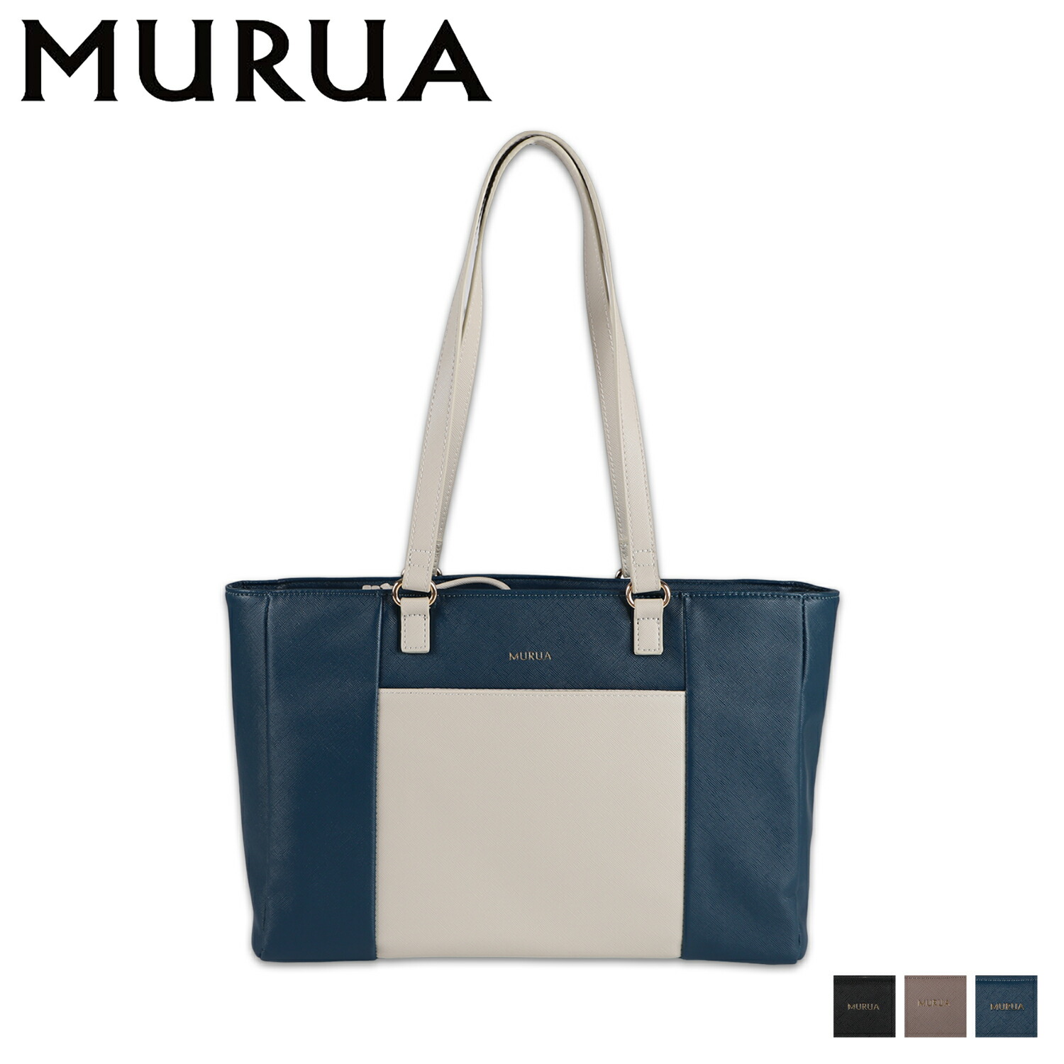 【楽天市場】ムルーア MURUA バッグ トートバッグ レディース 軽量 TOTE BAG ブラック ベージュ ブルー 黒 MR-B1167：シュガーオンラインショップ
