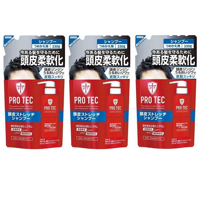 【楽天市場】【3セット】 PRO TEC 頭皮ストレッチ シャンプー 詰替え用 230g つめかえ 髪 ヘアケア 頭皮 皮脂 メントール メンズ 男性 日本製 プロテク 医薬部外品：SUGAR ...