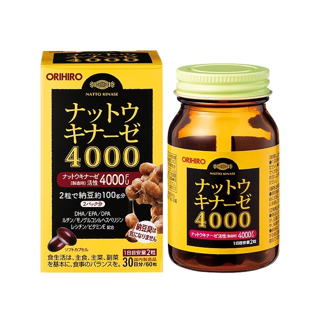 【楽天市場】ナットウキナーゼ4000 60粒 オリヒロ サプリメント 健康食品 サプリ ギャバ DHA ORIHIRO：SUGAR TIME