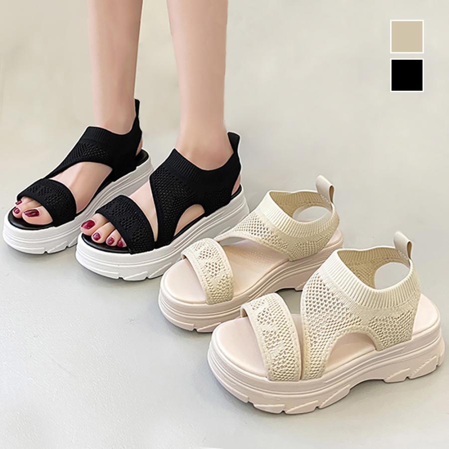 【楽天市場】厚底 ニットサンダル レディース：シュガースプリング