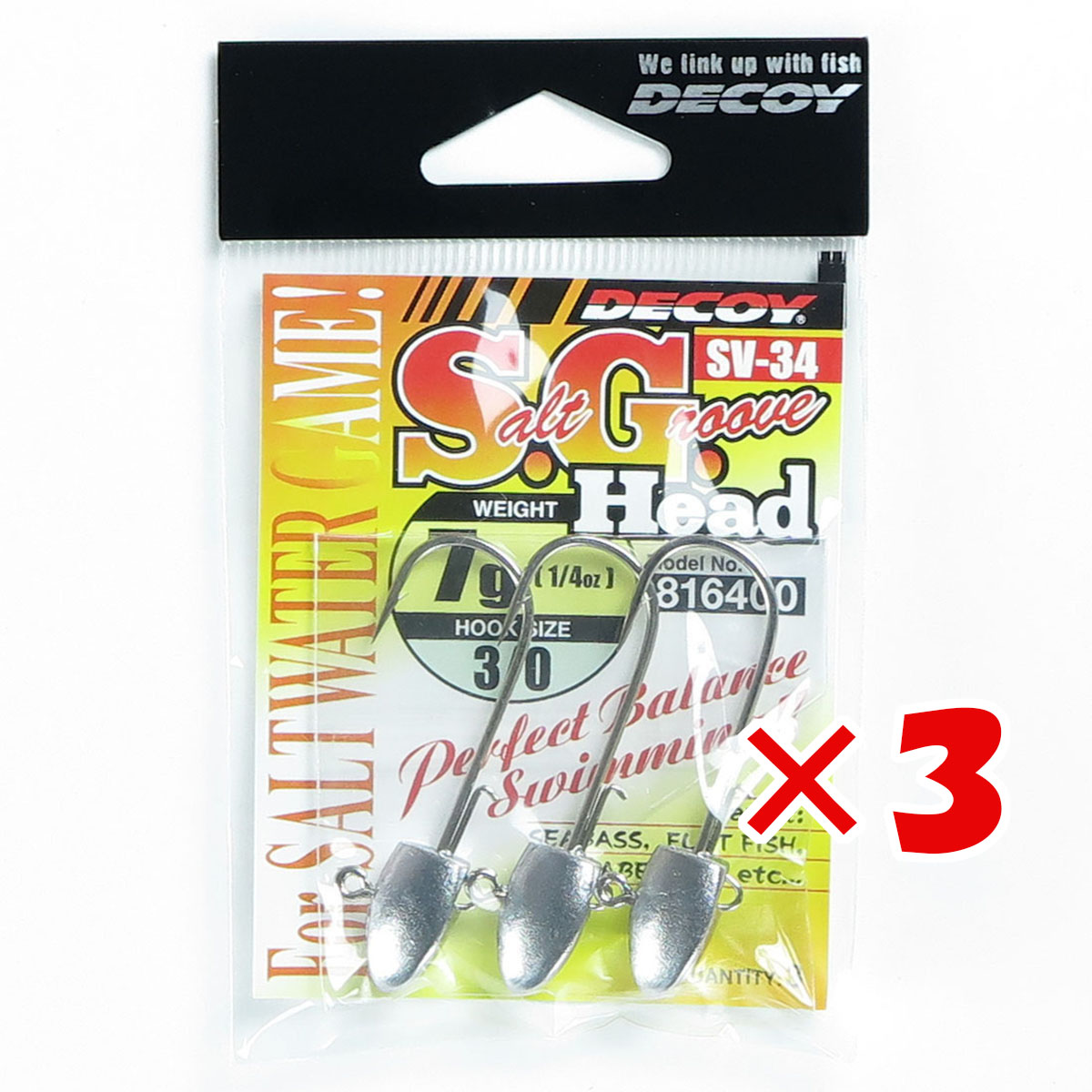 【楽天市場】【 まとめ買い ×3個セット 】 「 カツイチ KATSUICHI S.G.ヘッド SV-34 #3/0-7g 1/4oz 」 【 楽天 月間MVP & 月間優良ショップ ダブル ...