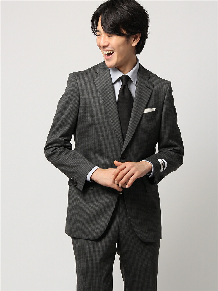【楽天市場】スーツ 2つボタン マイクロチェック BASIC IZ01 チャコールグレー スーツスクエア ビジネス 背広 紳士服 細身体 標準体 おしゃれ かっこいい：SUITSQUARE