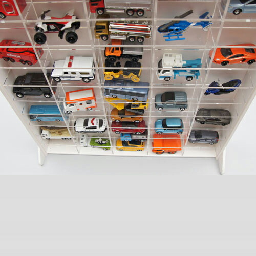 【楽天市場】人気商品 DIY mini car collection caseアクリル ミニカー コレクションケース 50 白 黄色：好きな ...