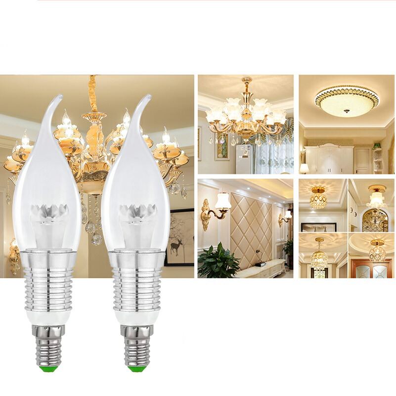 【楽天市場】LED シャンデリア電球 360度 全体発光 消費電力5W 口金E12/E14/E17 led電球40W相当 電球色3000K：sumairu 光源