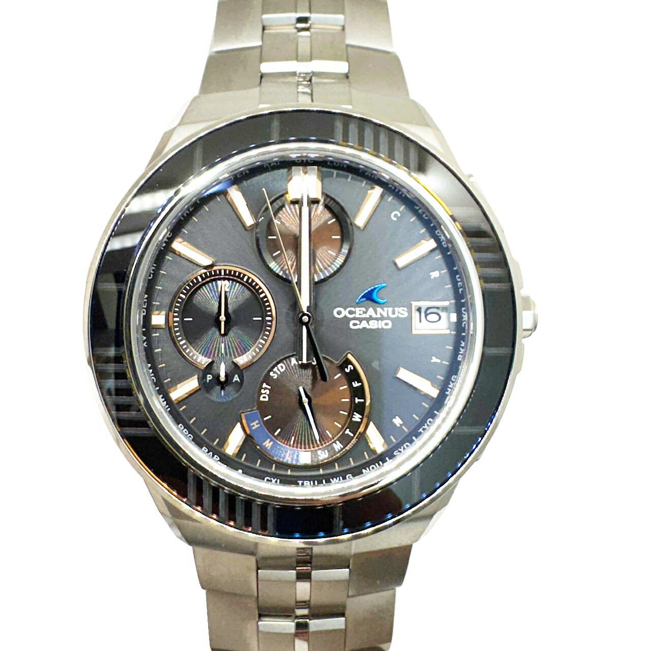 【楽天市場】【新品同様】カシオ CASIO OCW-S5000D-1AJF オシアナス マンタ 江戸切子モデル ソーラー電波 メンズ チタン ...