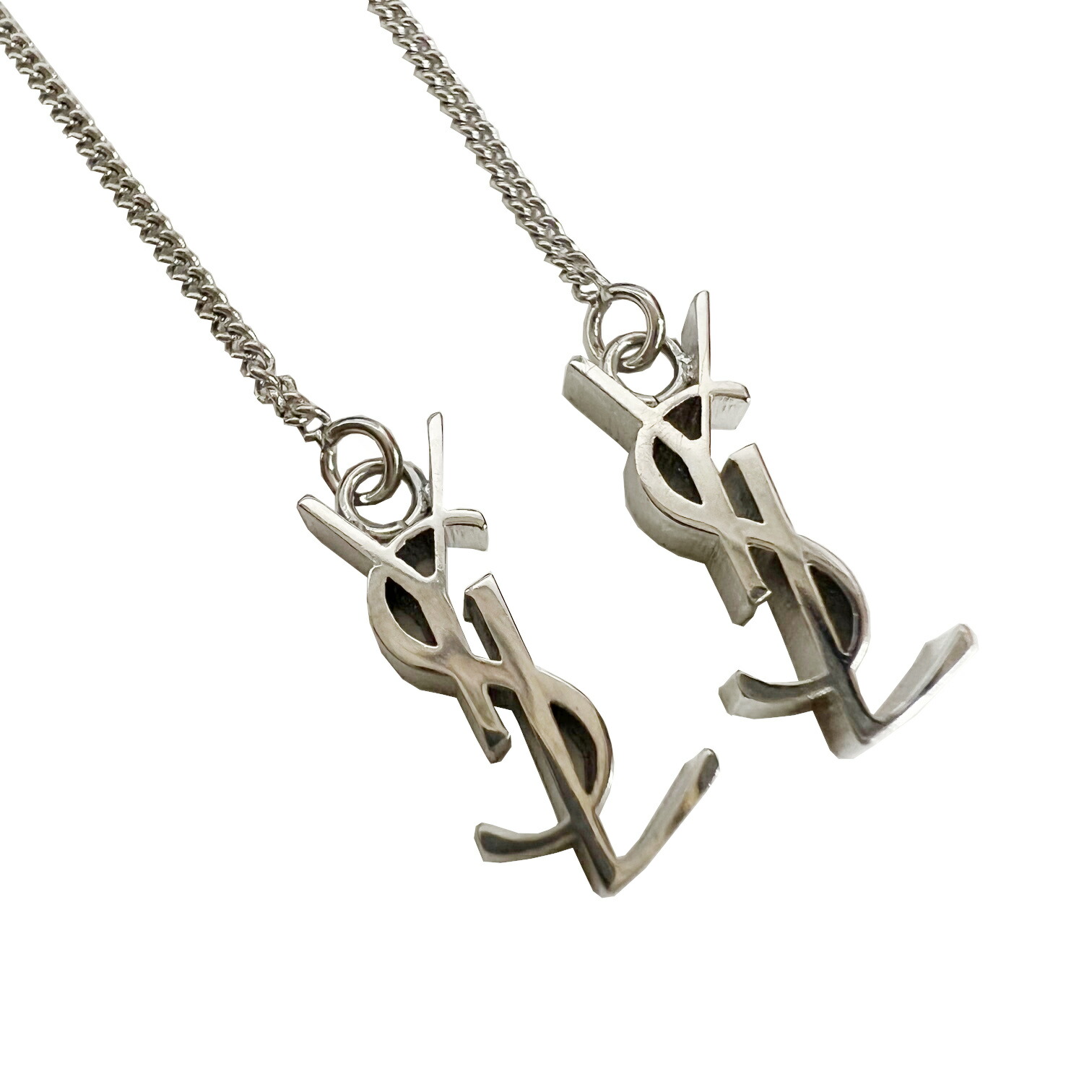 【楽天市場】【中古】サンローラン SAINT LAURENT YSLロングスレッダー イヤリング オピウム メタル ロゴ ピアス YSL ...