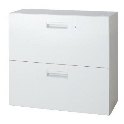 【楽天市場】プラス ラテラルキャビネット L6-E70H-2 【下置】【2段】【幅800×奥行450×高さ720mm】【カラー：ホワイト ...