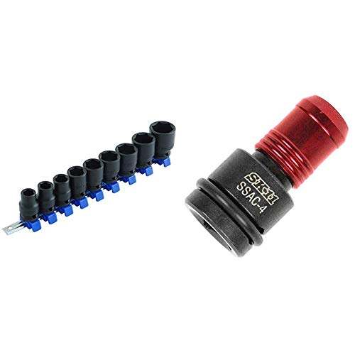 【楽天市場】SK11 インパクトソケットセット SHS409P クリップ色:青 差込角:12.7mm 9点 1セット & インパクトレンチ用 ソケットアンビルチャック 差込角12.7mm ...