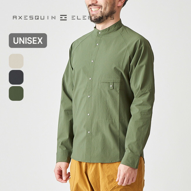 【楽天市場】【SALE Max10%OFF】アクシーズクインエレメンツ ソフトシェルのバンドカラーシャツ AXESQUIN ELEMENTS メンズ レディース ユニセックス 021091 ...