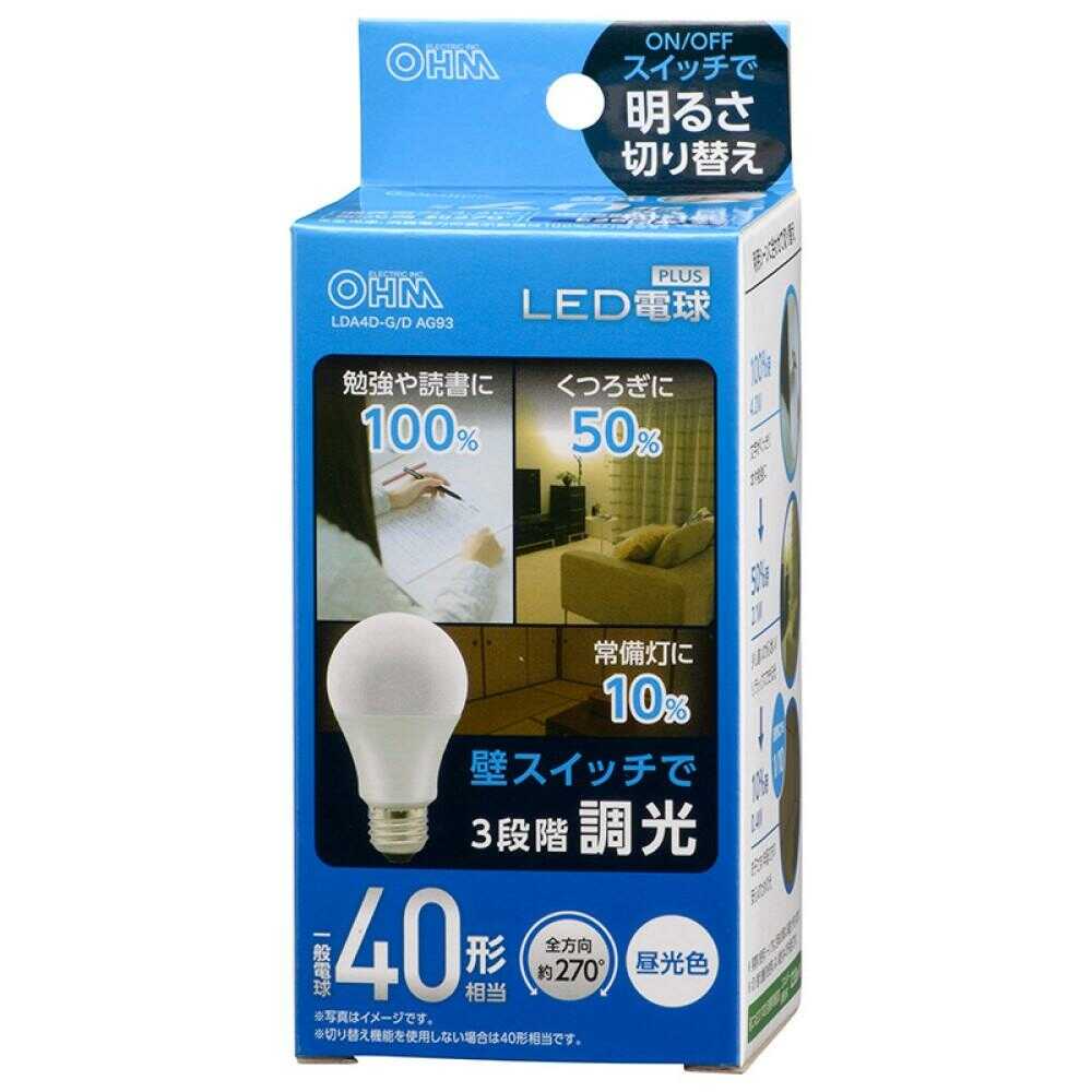 【楽天市場】オーム電機 LED電球 E26 40形相当 3段階調光 1個：サンドラッグe-shop