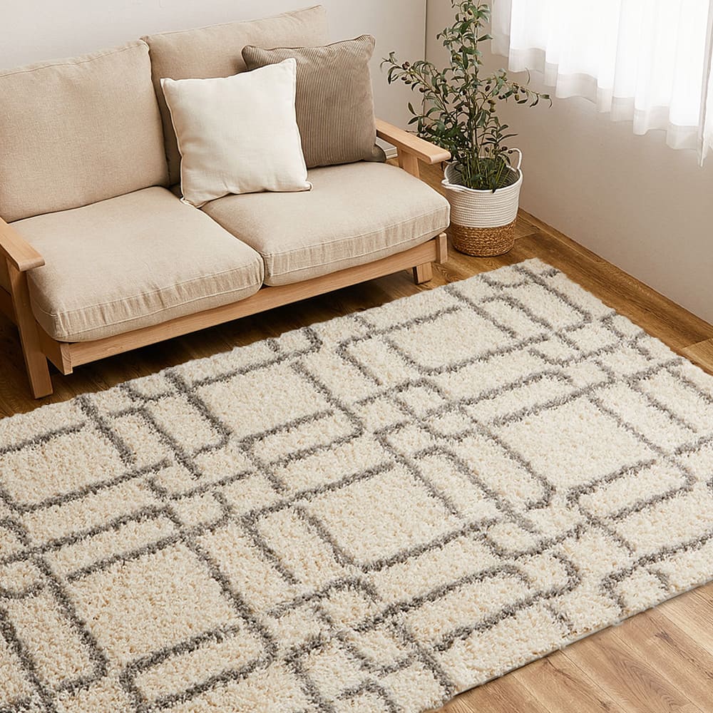 【楽天市場】幾何学柄のウィルトン織シャギーラグ ケジャ IV 200×250cm メーカー直送 返品・キャンセル不可【他商品と同時購入不可：サンドラッグe-shop